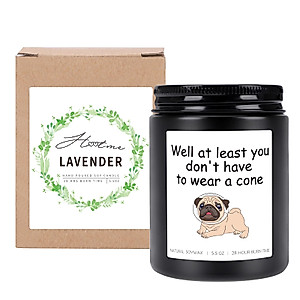 Funny Get Well Soon Gifts for Women Men, at Least You Don’t Have to Wear A Cone, Feel Better Gifts, Recovery Feel Better Gifts for Friend, Lavender Scented Candle