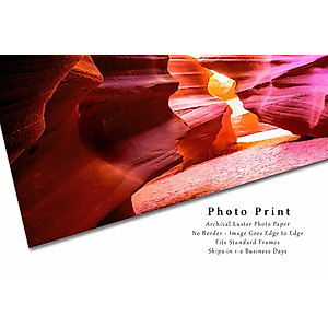 Antelope Canyon Photography Print (Not Framed) Picture of Slot Canyon Walls Shaped as Hourglass Leading to Sunlight Desert Wall Art Southwestern Decor (5" x 7")