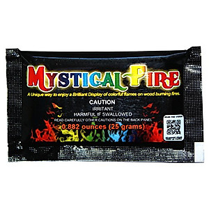 Mystical Fire Flame Colorant Vibrant Long-Lasting Pulsating Flame Color Changer for Indoor or Outdoor Use 0.882 oz Packets 25- Count Box