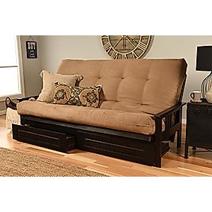 Kodiak Furniture Monterey Frame with Suede Fabric Mattress in Tan/Espresso