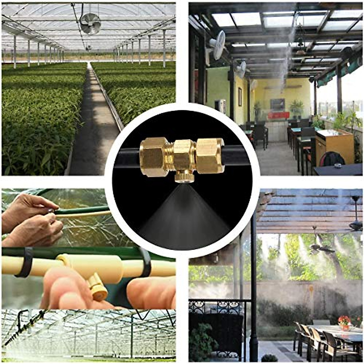 Aootech 32 Pack Brass Misting Nozzles for Outdoor Cooling System, 0.012” Orifice (0.3 mm) 10/24 UNC