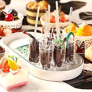 Yetene 34 Pcs Mini Cowboy Boot Shot Glasses Cups 1 oz Clear with 10 Pcs Plastic Mini Western Cowgirl Hat and 12 Pcs Rubber Snake