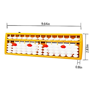 DMHMXZ Abacus，Soroban, Abacus for Adults, Professional 13 Column Abacus for Math with Reset Button，Digits and Educational Learning Tool （9.8 inch）