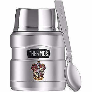 THERMOS Harry Potter Gryffindor House Crest, STAINLESS KING Stainless Steel Food Jar with Folding Spoon, Vacuum insulated & Double Wall, 16oz