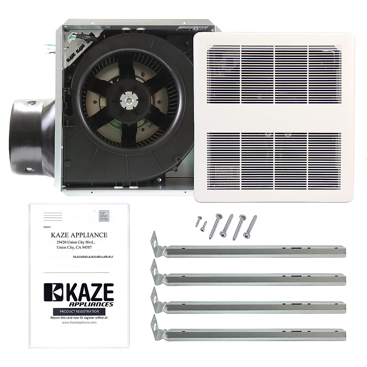 KAZE APPLIANCE SEP150 | 150 CFM | 0.5 Sone Ultra Quiet | Energy Star-Certified Energy-Saving Bathroom Exhaust Ventilation Fan
