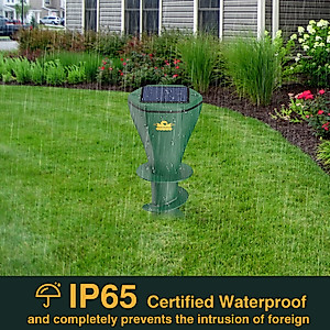 Thcritter 8PCS Mole Repellent Solar Powered, 3 Modes, Repels Moles, Gophers, Snakes and Voles by Vibrating and Varying The Sonic at 2 Minute intervals.