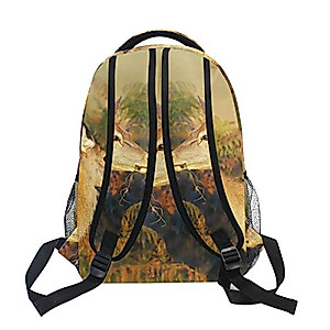 BAIHUISHOP King Lion Backpacks Travel Laptop Daypack School Bags for Teens Men Women