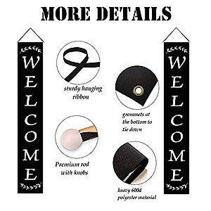 Henriyne Funny Welcome Decorations Sign Home Sweet Home Hanging Vertical Porch Banner for Door Decor Yard Holiday Farmhouse 70.8x12 Inch