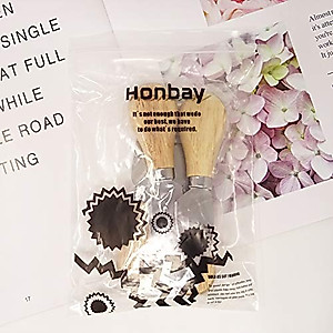 Honbay 4PCS Set Travel Stainless Steel Cheese Knives Cheese Slicers Cheese Cutters Cheese Knives with Wood Handle for Cheese Butter Formaggio (4.7 Inch)