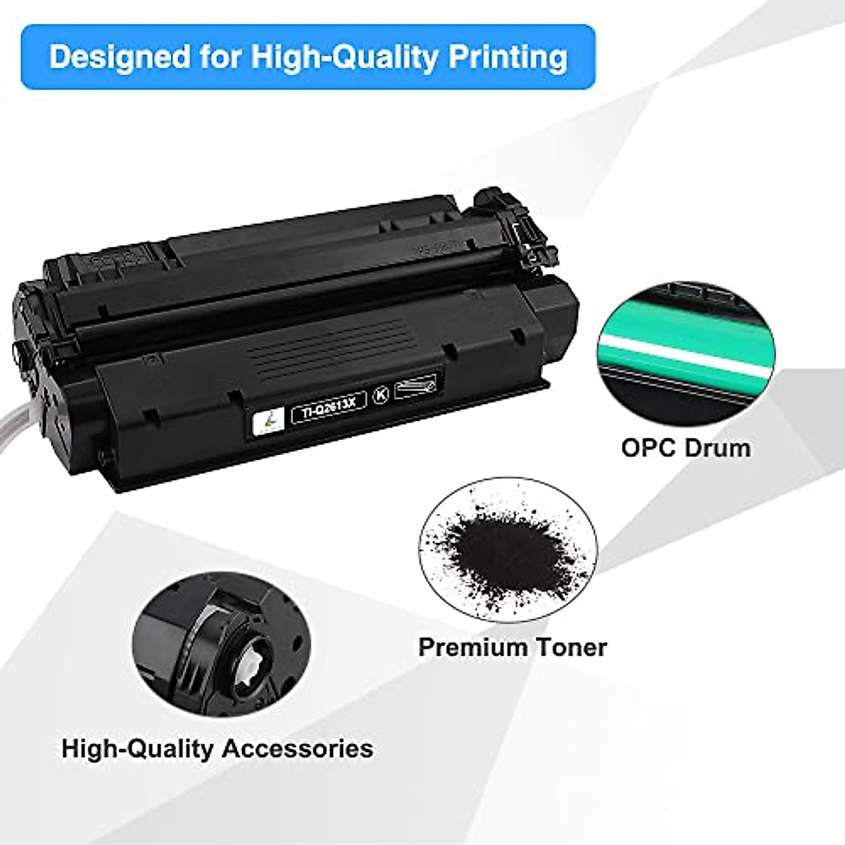 TRUE IMAGE Compatible Toner Cartridge Replacement for HP Q2613X 13X C7115X Q2613A C7115A Laserjet 1300 1300N 3380 1150 1200 1200N 1220 3300 3330 13A 15A 15X Printer Ink (Black, 2-Pack)
