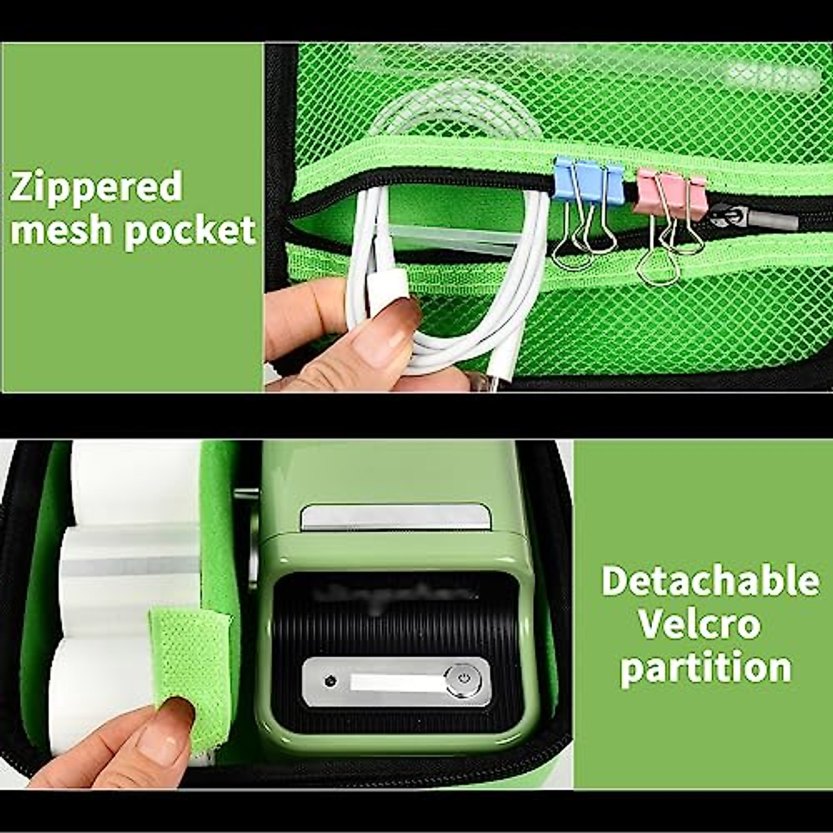ALKOO Case Compatible with NIIMBOT B21 Label Maker Wireless Thermal Label Printer, Holder for Inkless Label Maker & Labeling Tapes Refills, with Mesh Pocket for Cable Accessories
