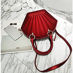 WIGUYUN Women PVC Evening Clutch Bag Purse Mini Satchel Tote Small Candy Shell Shoulder Crossbody Handbags,Red