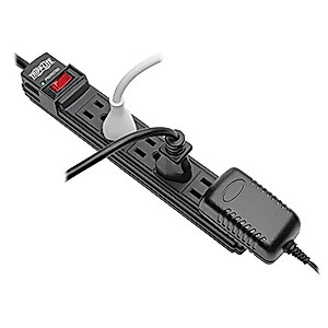 Tripp Lite 6 Outlet Surge Protector Power Strip, 6ft Cord, Black, $10,000 INSURANCE (TLP6B)