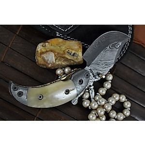 Perkin Knives Custom Damascus Handmade Folding Knife