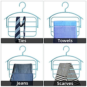 Pants Hangers Space Saving,3 Pack Multifunctional Pants Rack Hanger,Rotatable Closet Storage Organizer with Anti-Slip Design for Pants Jeans Scarf Towels Shoes,Travel Essentials