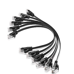 6pack 15cm 50cm 1 Meters 2m3m5m10m 30m 98FT CAT6 Flat UTP Ethernet Network RJ45 Patch LAN Black/Blue/White Color liuqiangmeiguo (Color : Black, Length : 20meters)