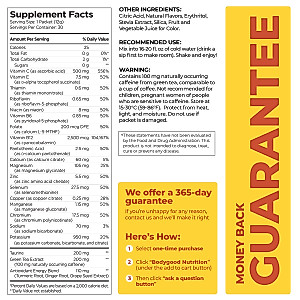 Pureboost Clean Energy Drink Mix + Immune System Support. Sugar-Free Energy with B12, Multivitamins, Antioxidants, Electrolytes (Citrus Sunrise, 30 Count)