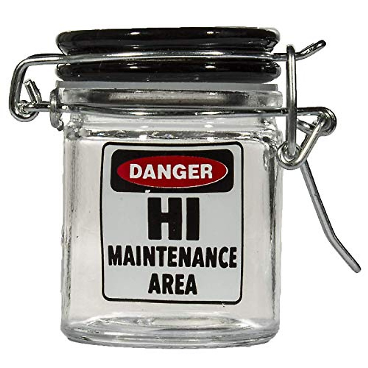Airtight Glass Herb Mini Storage Jar with Clamping Lid in Choice of Design (Hi Maintenance Area, Small)