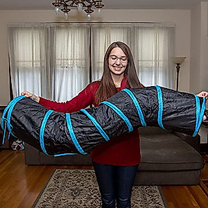 PetLike S Way Cat Tunnel Collapsible Pop-up Pet Tube Hideaway Play Toy with Ball (S-Way, Black)