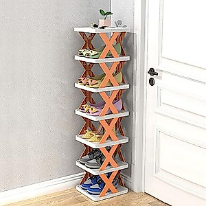 Enthowother Multi-Layer Shoe Rack Storage Organizer, Creative multi-layer shoe rack (Blue,6-layer)