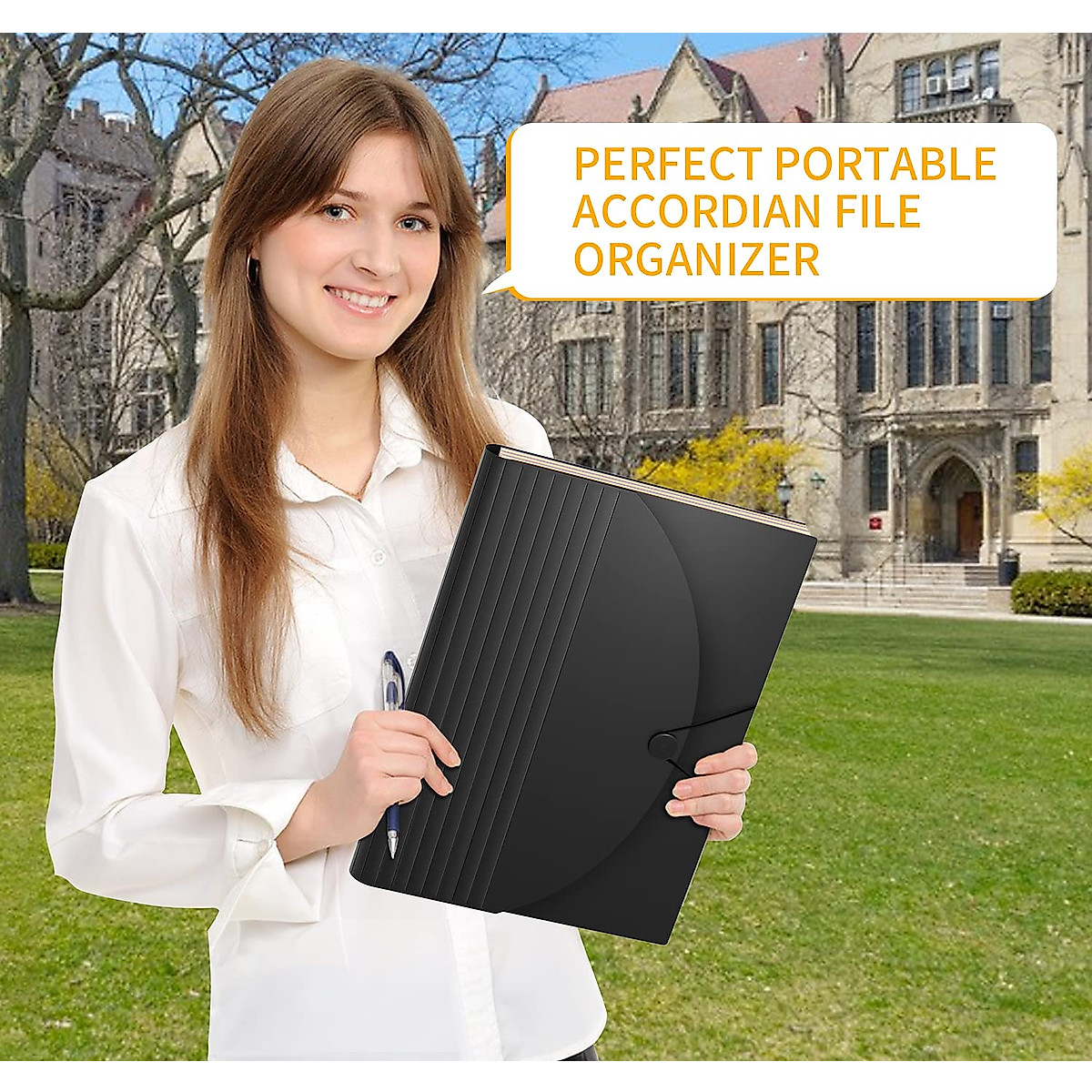 Expanding File Folder,Accordian File Organizer,24 Pockets Document Organizers Letter Size,Expandable Filing Box,Special Designed for Portable Use,Accordion Folders for Documents Storage (Rainbow)