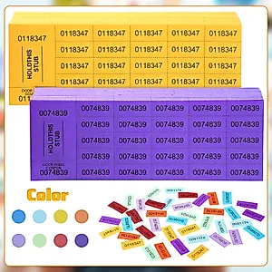 Kosiz 2000 Sheets Raffle Ticket 25 Bid Chinese Auction Tickets Tricky Tray Basket Raffle Sheets for Fundraiser Events Carnival Class School Entry Door Prize(Multicolor)
