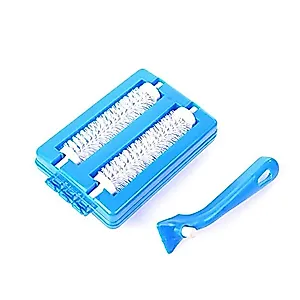 1pc Double Hand Brush Head Table Mat Plastic Brush Sweeper Crumbs Dirt Cleaner Household Cleaning Roller Brushes Random Color