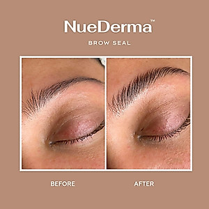NueDerma - Brow Seal with Castor Oil - Clear Eyebrow Gel, Brow Wax, Waterproof Eyebrow Makeup, Brow Styling Wax for Feathered & Fluffy Brows - 1 OZ