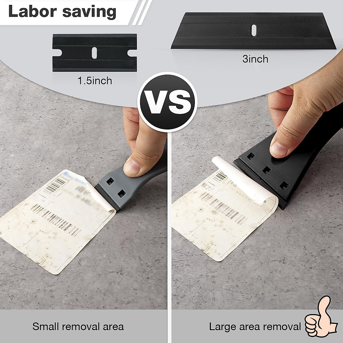 Gomake Plastic Razor Blade Scraper Kit Locking Razor Blade Scraper with Safety Cap, Glass Cooktop Scraper with Blades for Glass Clean, Paint and Old Label,Decal Sticker Remover, Stove Top Scraper Tool