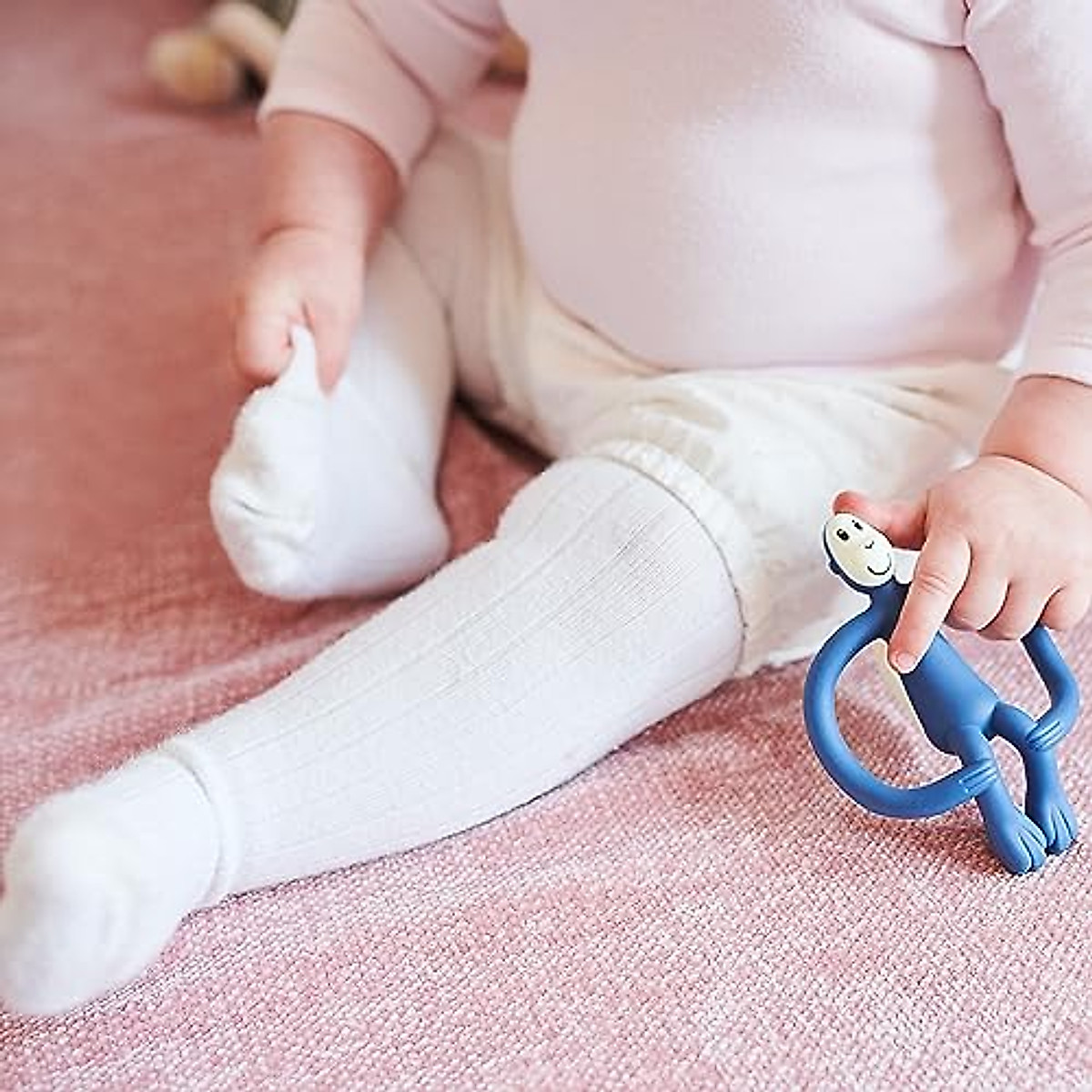 Matchstick Monkey | Monkey Teether | Teething Toy for Babies | Airforce Blue | Toys -12 Months | Gently Massages Infants Gums | Different Textures to Sooth Baby Teething Pains | Dishwasher Suitable