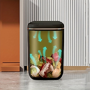 DEKMILE Modern Design Touchless Trash Can with Soft-Close Lid for Kitchen Bathroom Office Bedroom Motion Sensor Smart Plastic Food Waste Bin Grey 6.3 Gallon