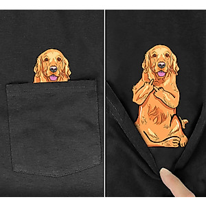 Funny Golden Retriever Middle Finger in Pocket T-Shirt Animal Lover Shirt, Vintage Birthday T-Shirt Lover Gift for Men Women