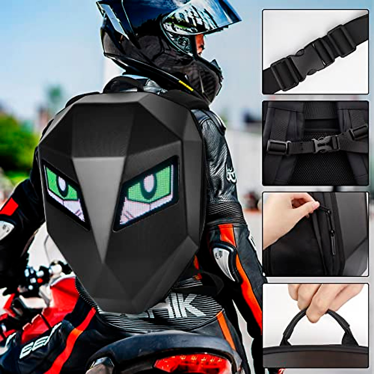arimepi LED Knight Backpack, LED Backpack,Laptop Backpack, DIY programming backpack, Travel and Camping Storage Bag, Electronic Bike & Motorcycle Backpack (Black color)