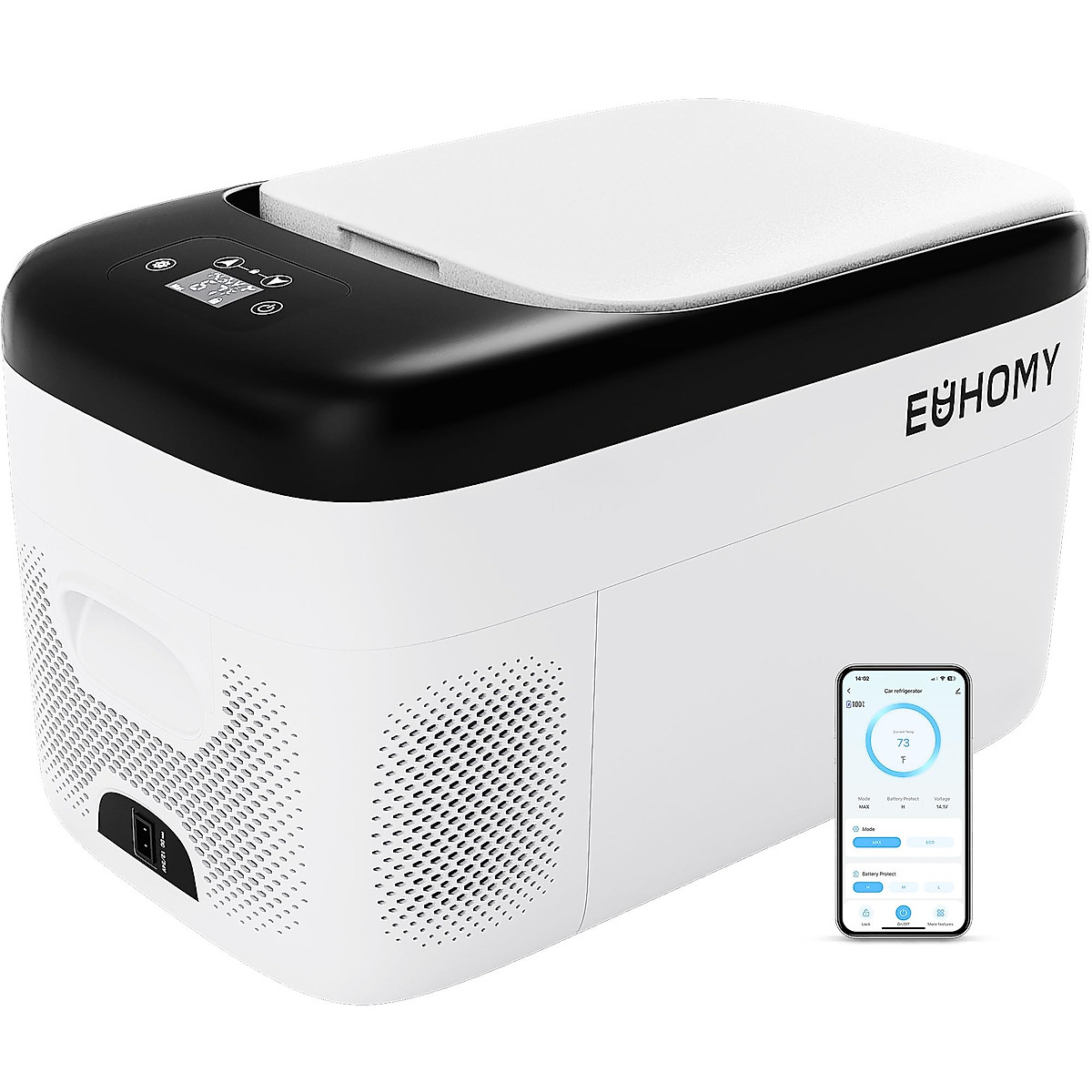 EUHOMY 12 Volt Refrigerator, 23QT(21L) Car Refrigerator APP Control, Car Fridge 110-240V AC 12/24V DC, Portable Freezer -4℉~68℉, 12V Cooler For Van, Fishing, Camping, Travel, Home