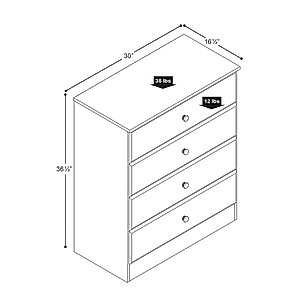 Prepac Astrid 6-Drawer Dresser, Drifted Gray & Astrid 4-Drawer Dresser, Drifted Gray