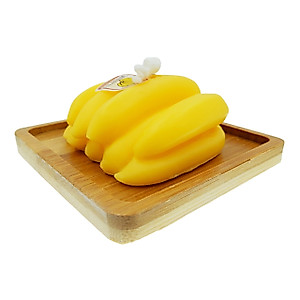 1 Banana Shaped Candles Scented 1 Bamboo Candlestick Tray,Cute Decorative Candle,Smokeless Candles Scented,Home Decoration Aesthetic Candle,Photo Prop,Valentine,Novelty Candles Birthday