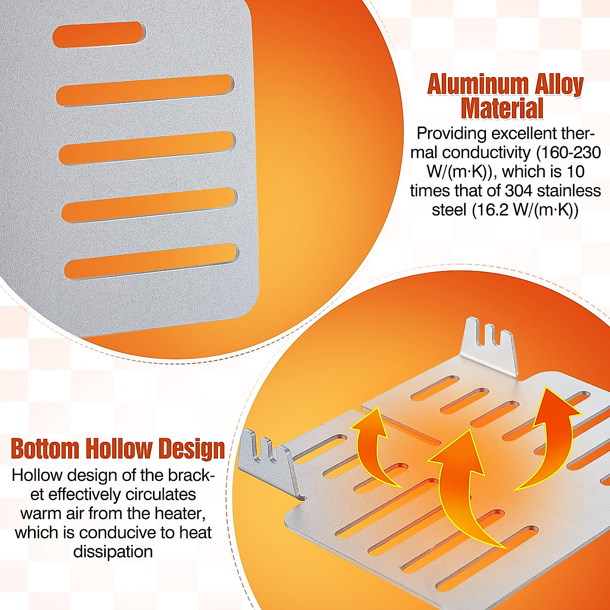 Dreyoo Heat Powered Stove Fan Mounted Accessories, Compatible with Mr. Heater Buddy MH9BX, MH12HB, MH18B, Include an Aluminum Alloy Bracket for Fixing Stove Fan, 2 Bolts, 2 Wind Nuts and 4 Washers
