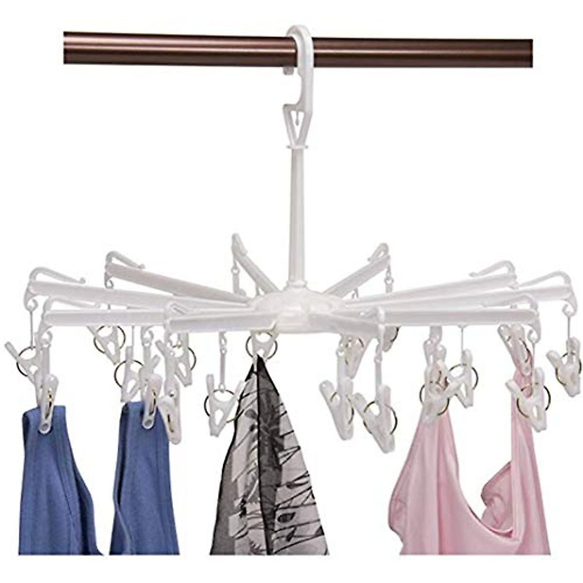 DurReus Foldable Clip Drip Laundry Hanger Portable Plastic Hanging Dryer with 20 Clips for Drying Cloth Diapers,Baby Clothes,Bras,Underwear,Hat,Gloves,Socks