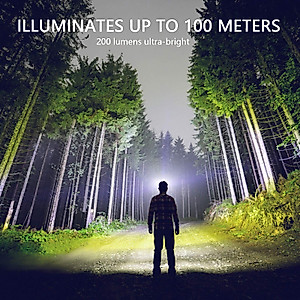 Vekkia Ultra Bright LED Headlamp-5 Lighting Modes,White & Red LEDs Head Lamp, Camping Accessories Gear. IPX6 Waterproof Headlight for Running,Cycling,Fishing,Hiking,Repairing. Batteries Included