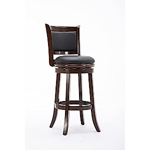 Boraam Augusta Bar Height Swivel Stool, 29-Inch, Cappuccino