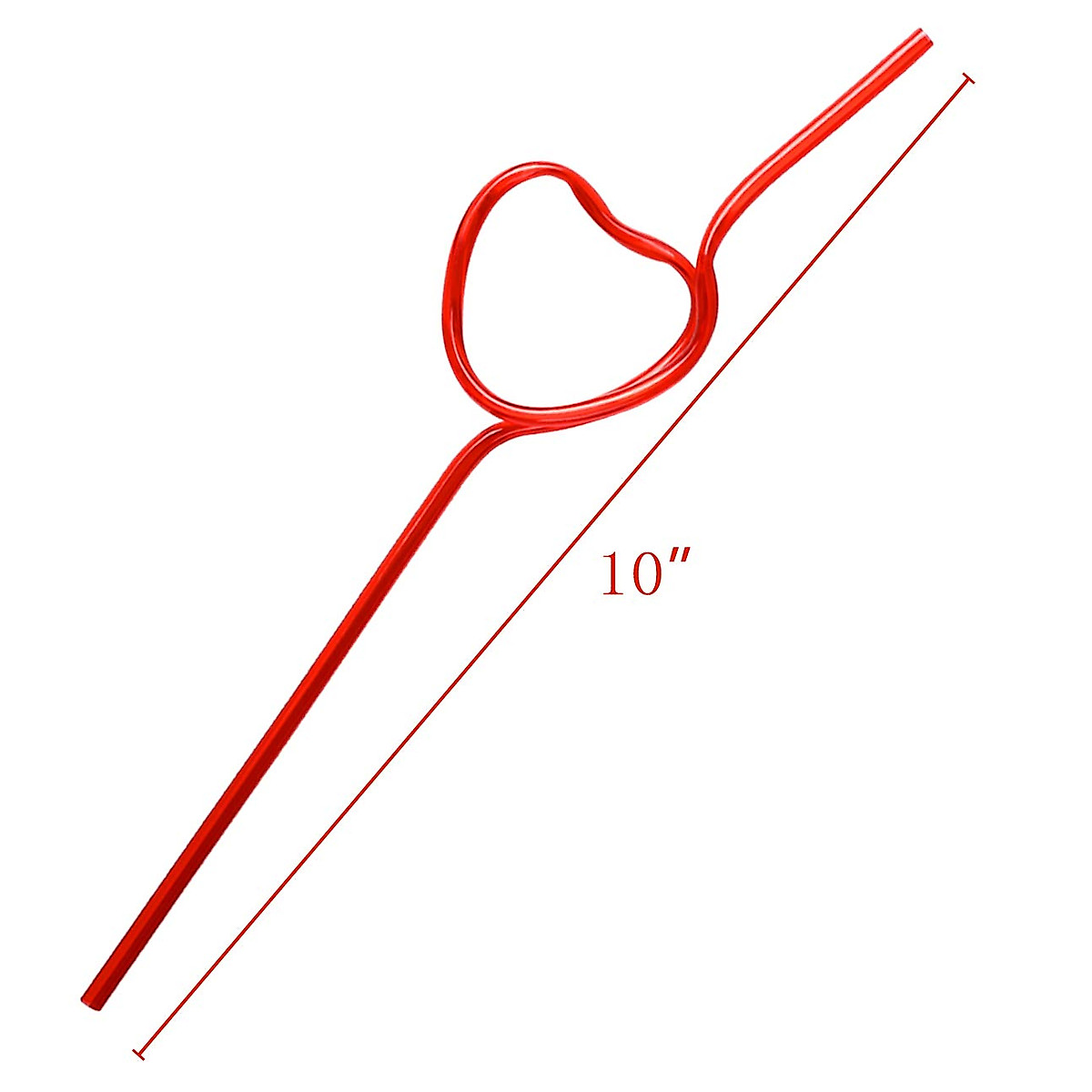 36PCS Heart Shaped Drinking Straws Krazy Loop - Valentines Day Party Supplies Decorations