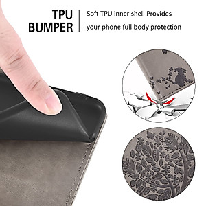 Asuwish Compatible with Samsung Galaxy A40 Wallet Case and Tempered Glass Screen Protector Flip Purse Accessories Wrist Strap Card Holder Cell Phone Cover for Glaxay A 40 Gaxaly 40A Women Men Gray