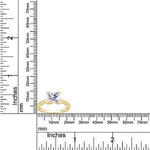 1.5ct Princess Cut Moissanite Rings for Women, Brilliant D Color VVS1 Clarity Lab Created Diamond Solitaire Ring 18K Yellow Gold Over Sterling Silver 4-Prong Moissanite Engagement Ring for Women-7