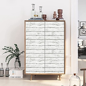 Arthome 17''x120'' White Wood Contact Paper,Peel and Stick Vinyl Wallpaper, Wood Self-Adhesive and Removable Decorative White Wood Contact Paper for Cabinets Easy to Clean Stick on Wallcovering