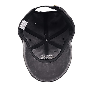 KKMKSHHG Women's Baseball Cap, Embroidered Adjustable Vintage Distressed Cotton Dad Hat Black