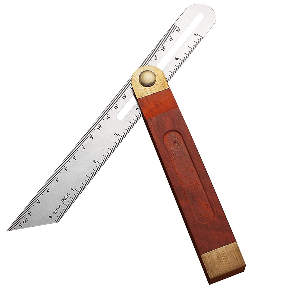 ESiiFuu 9inch Carpentry Square Try Square Adjustable Sliding Bevel Gauge Hardwood Handle Stainless Steel Blade for Craftsman Woodworking, Carpentry Square, Try Square, 9inch Carpentry Square