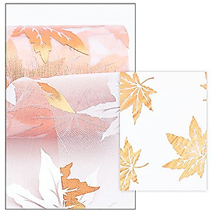 GORGECRAFT Maple Leaf Tulle Fabric Rolls Tulle Spool Ribbon 6 Inch by 10 Yards for Sewing Wedding Crafts Tutu Skirt Birthday Party Decorations (Orange Red)