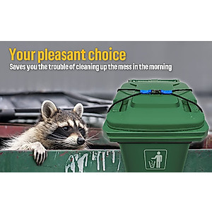 PAHTTO Trash Can Lock 4PCS, Lid Lock for 30-50 Gal Outdoor Garbage Cans, Heavy Duty Bungee Cord Garbage Can Lock for Animals, Squirrels, Dogs, Raccoons