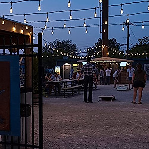 Enbrighten Classic Warm White String Lights, 48ft Black Cord, 24 Shatterproof Acrylic Bulbs, Weatherproof, Outdoor String Lights, 31664