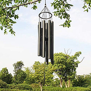 ASTARIN Large Wind Chimes for Outside(38 inch), Sympathy Wind Chimes Outdoor Clearance with 8 Aluminum Tuned Black Tubes, Memorial Wind Chimes Gift Decoration for Home, Garden,Patio,Backyard.